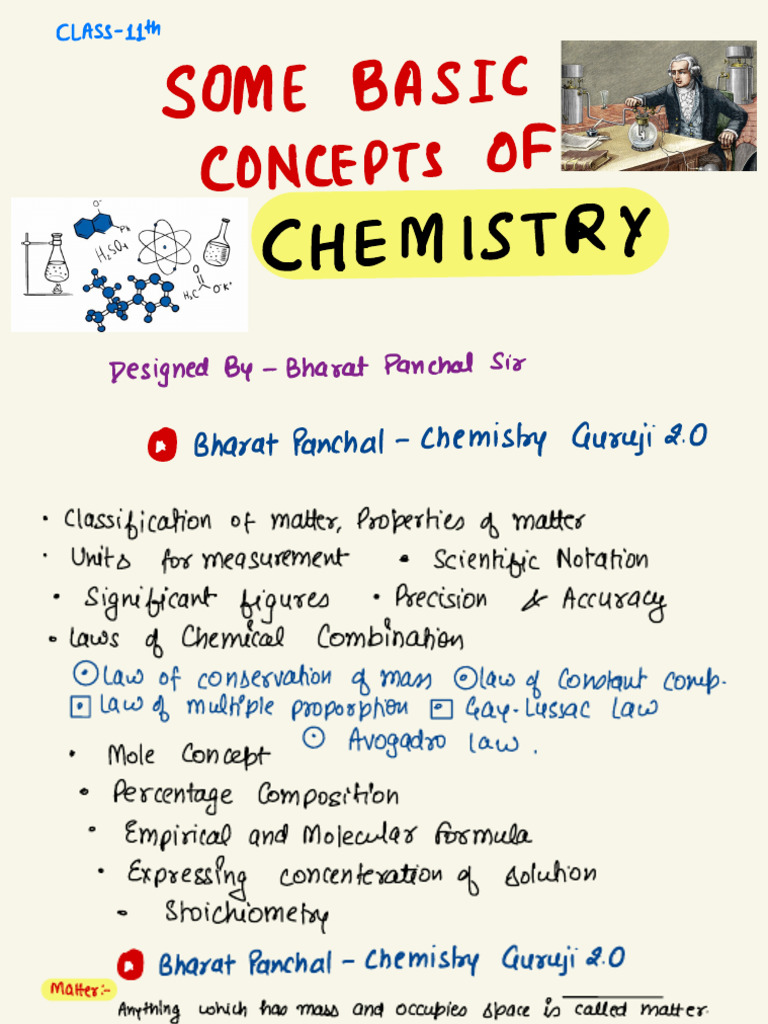 Basic Chemistry Concepts for Class 11 | PDF | Mole (Unit) | Chemistry