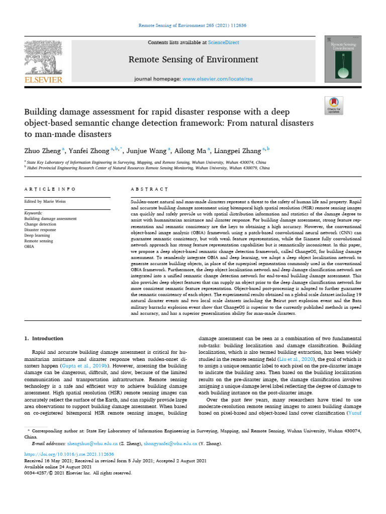 Building Damage Assessment | PDF | Image Segmentation | Artificial ...