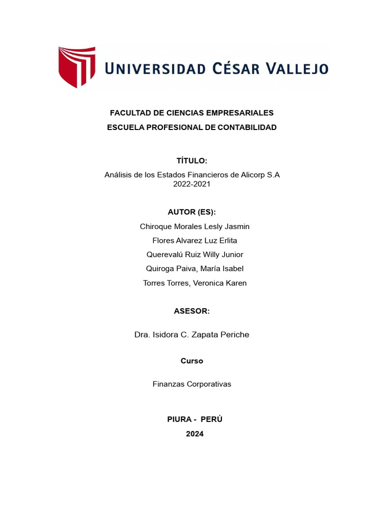 Analisis Eeff Alicorp 2022 - 2021 Final | Descargar gratis PDF | Estado de resultados ...