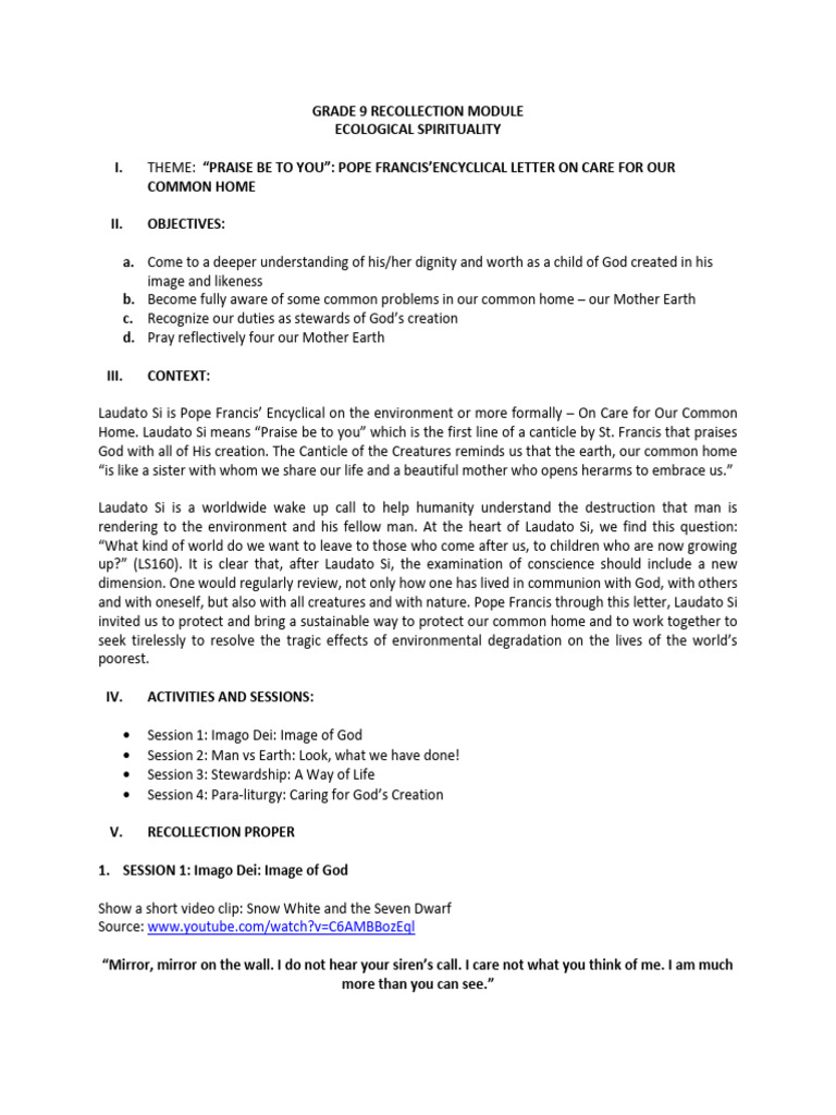 GRADE-9-RECOLLECTION-MODULE-Final (1) | PDF | Genesis Creation ...