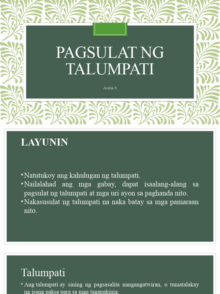 Pagsulat Ng Talumpati | PDF