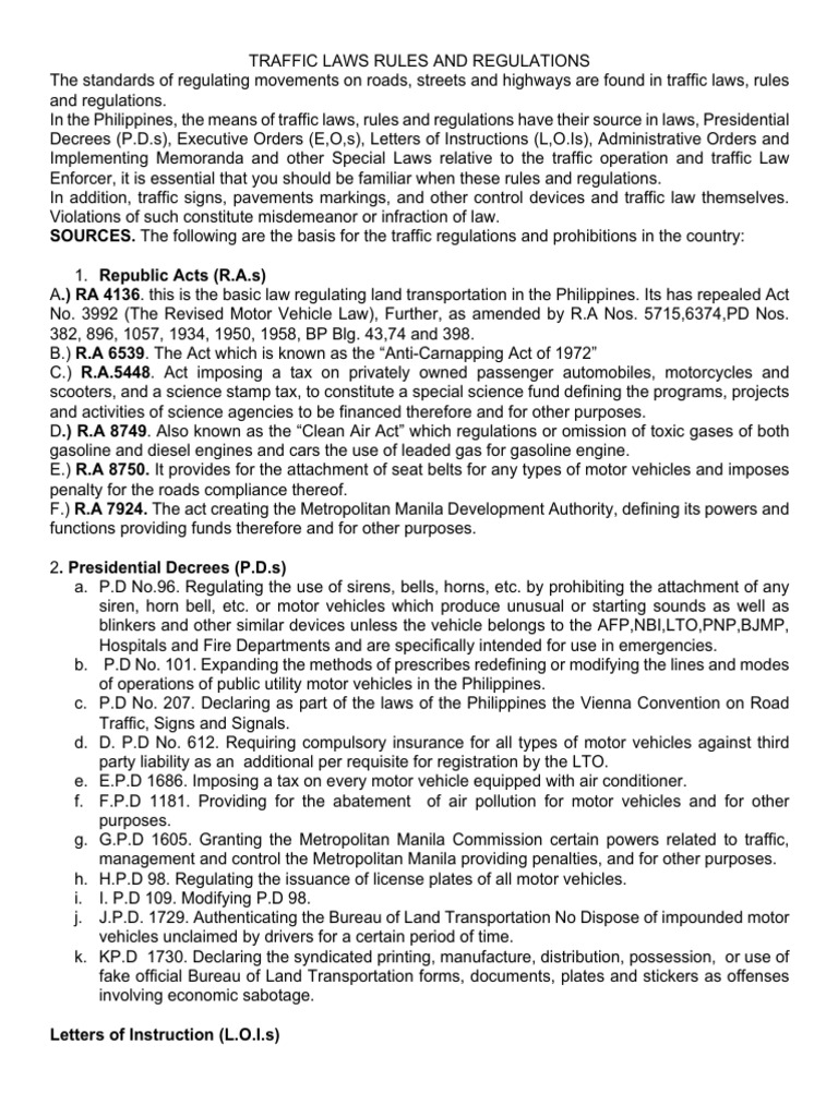 Traffic Laws Rules and Regulations | PDF | Semi Trailer Truck | Trailer ...