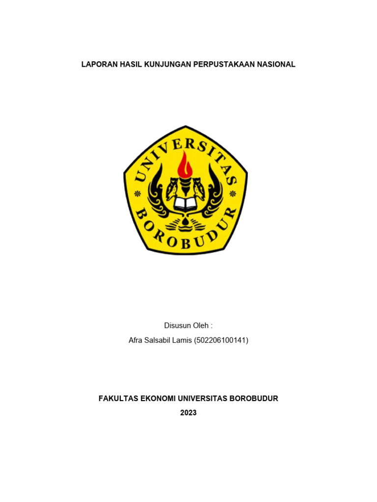 Laporan Hasil Kunjungan Perpustakaan Nasional | PDF