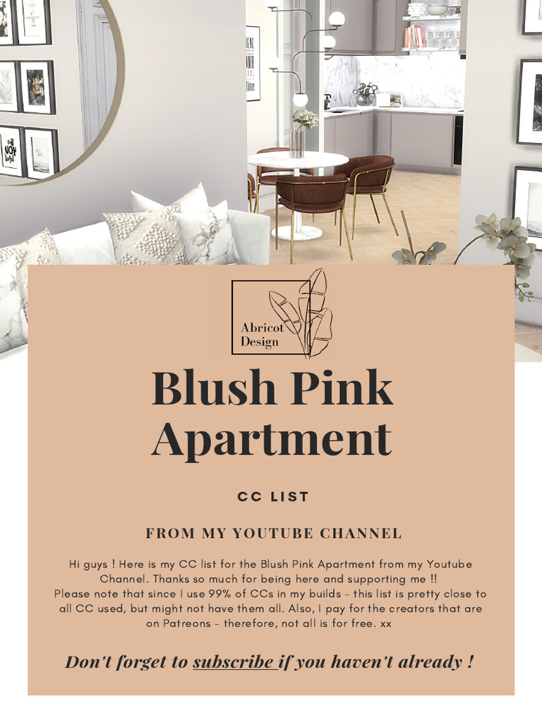 CC List Blush Pink Apartment | PDF | Room | Bathroom