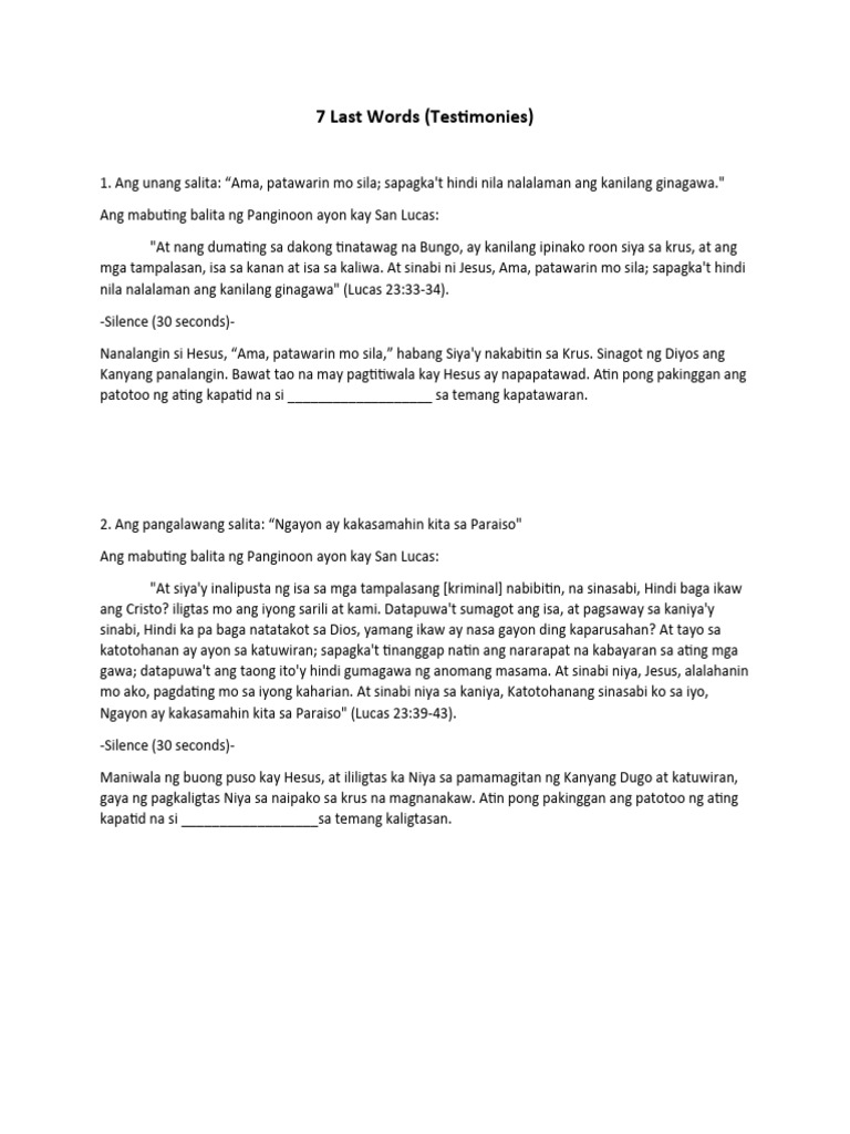 7 Last Words | PDF