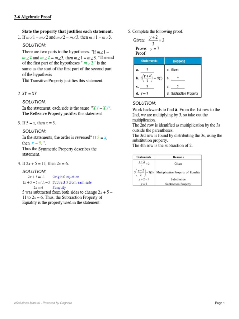2-6_Algebraic_Proof | PDF | Gases | Mathematical Proof