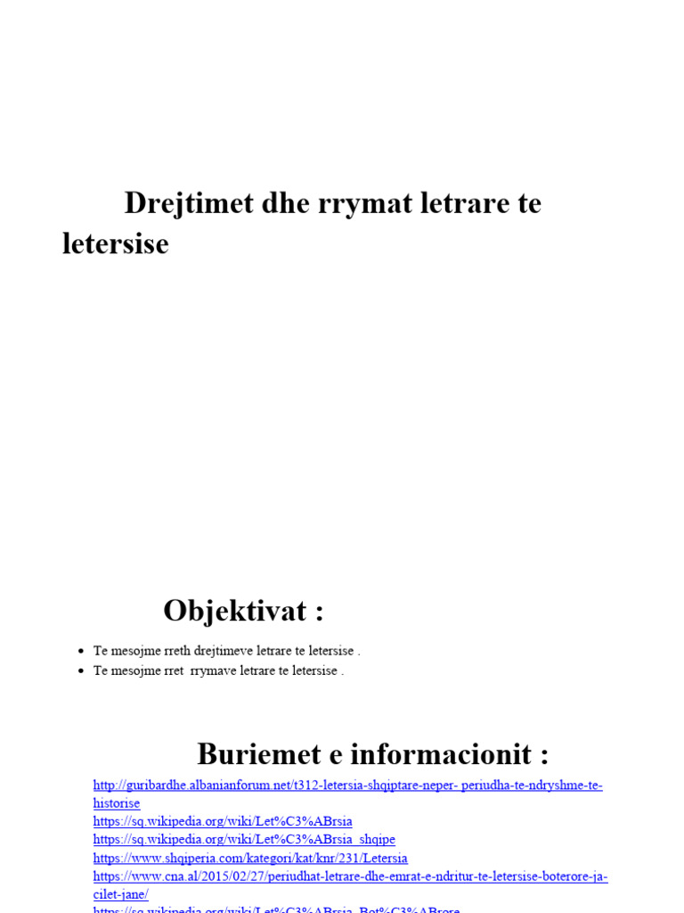 Drejtimet Dhe Rrymat Letrare Te Letersise | PDF
