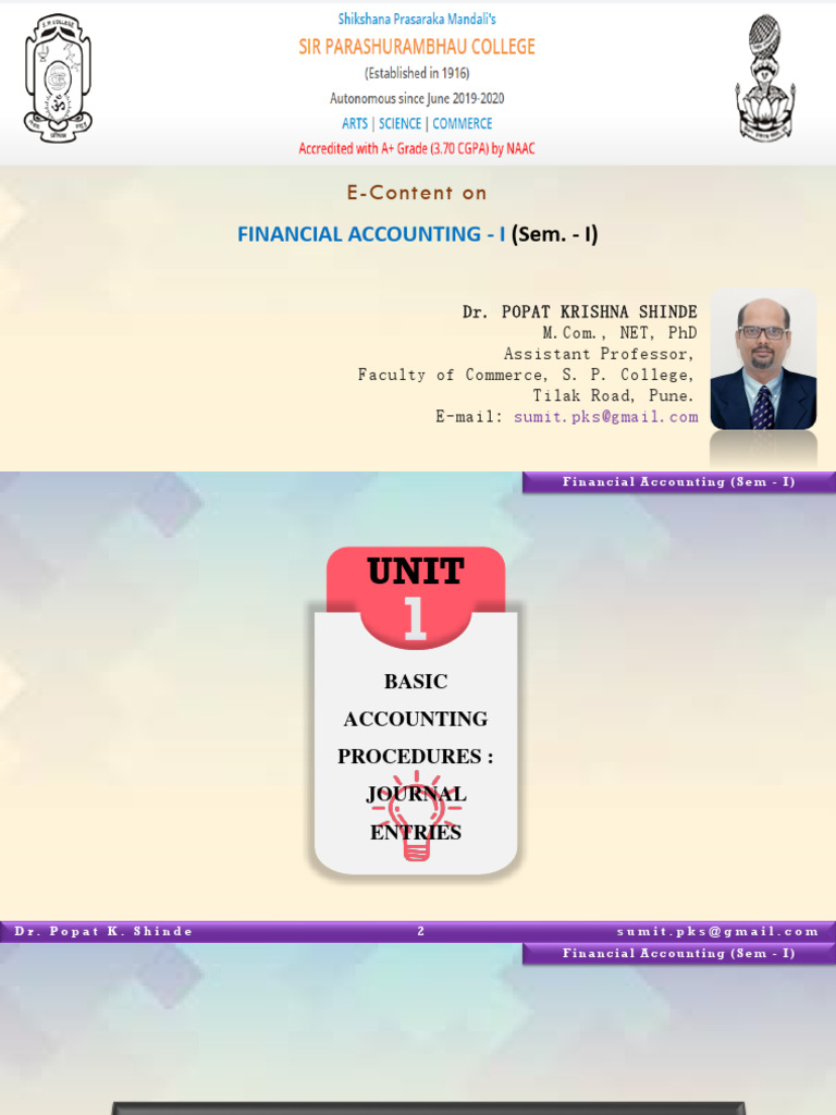 FY - Unit 01 - Journal Entries | PDF