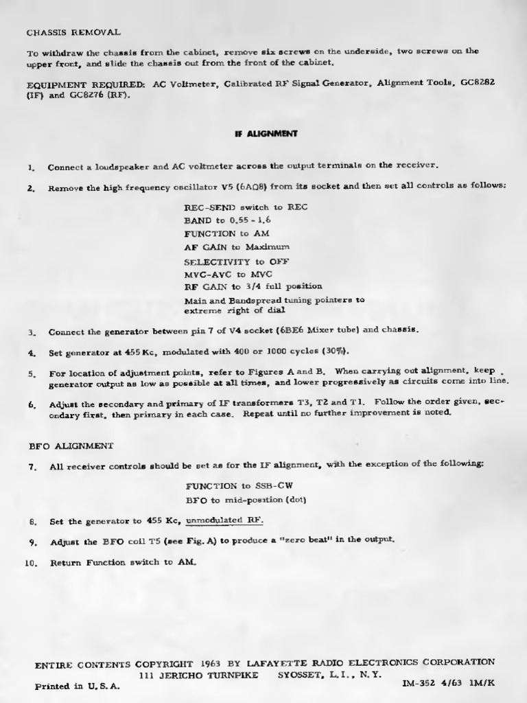 Lafayette HE80 Alignment jr60 | PDF