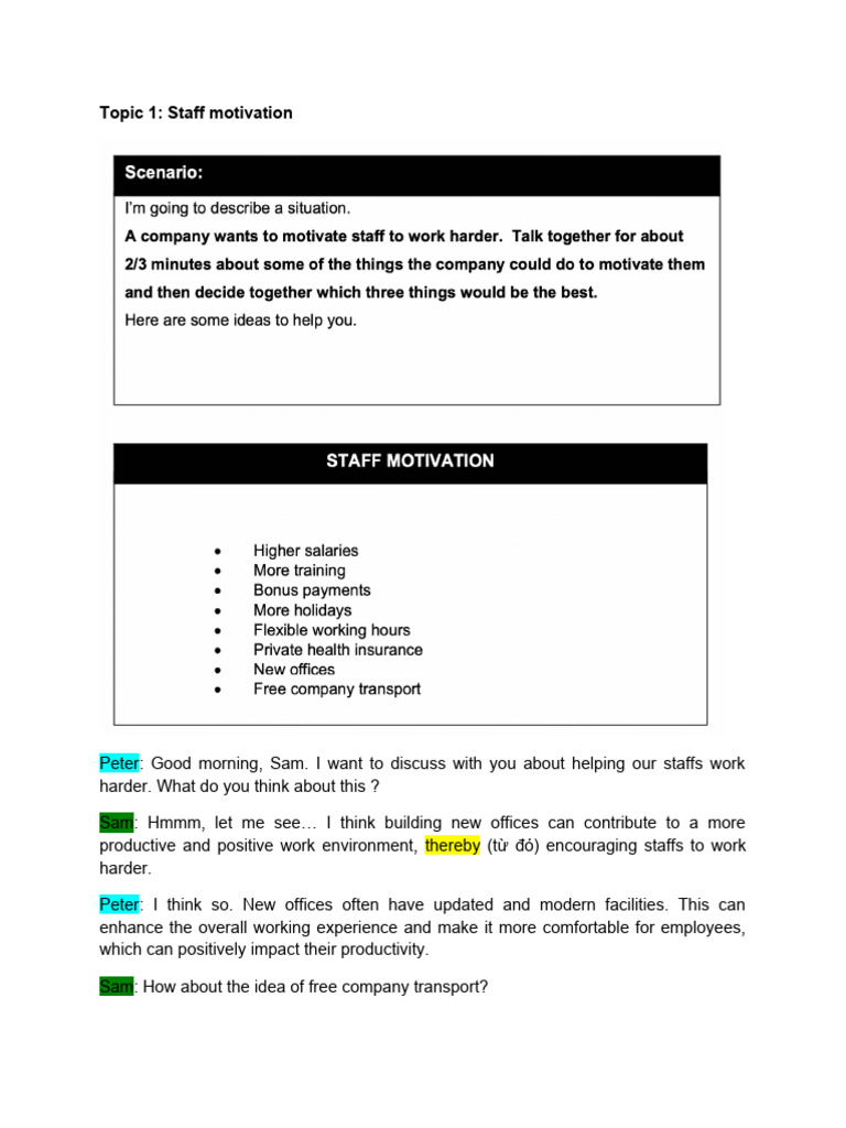 Speaking Part 1 (Topic 1) | PDF