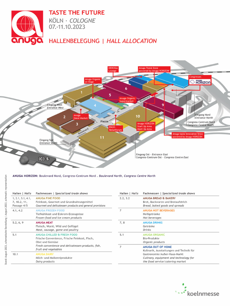 Anuga 2023 Hallenplan PDF | PDF