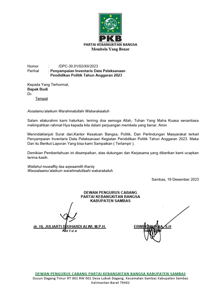 surat kesbangpol | PDF