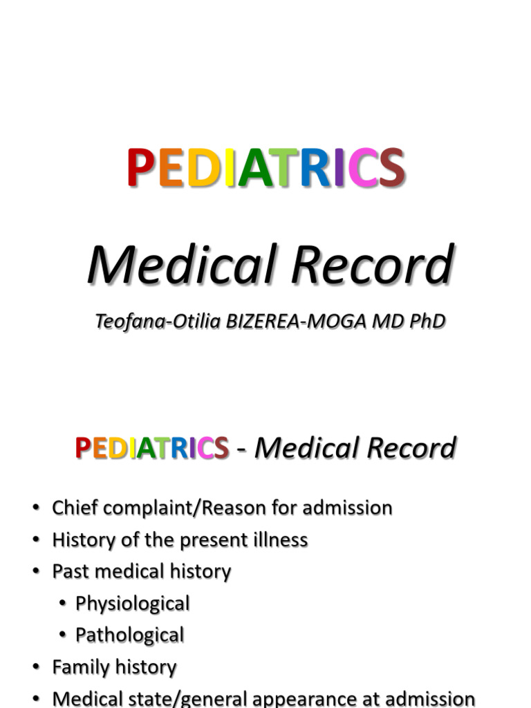 Pediatric Medical Record | PDF | Epidemiology | Causes Of Death
