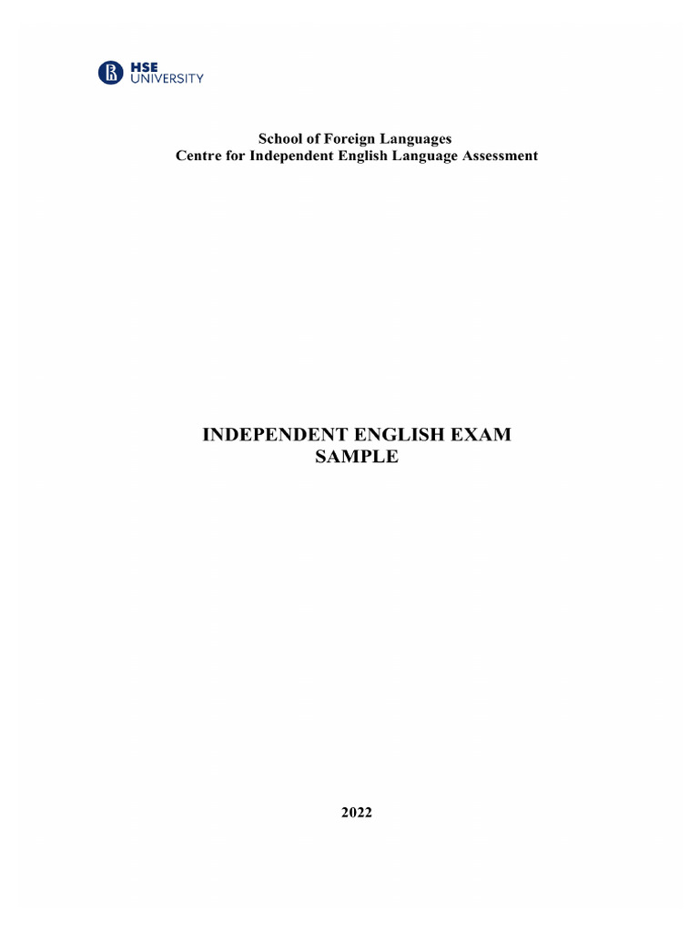 Sample_Independent English Exam | PDF