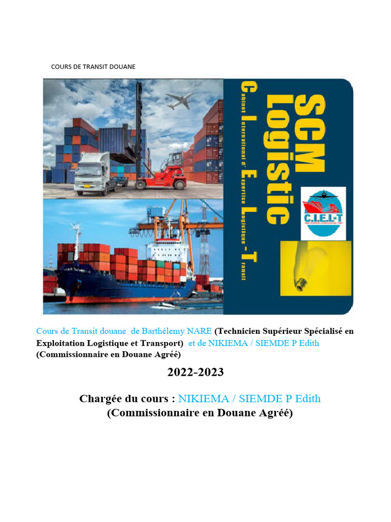 Cours de Transit Douane au Burkina Faso | PDF