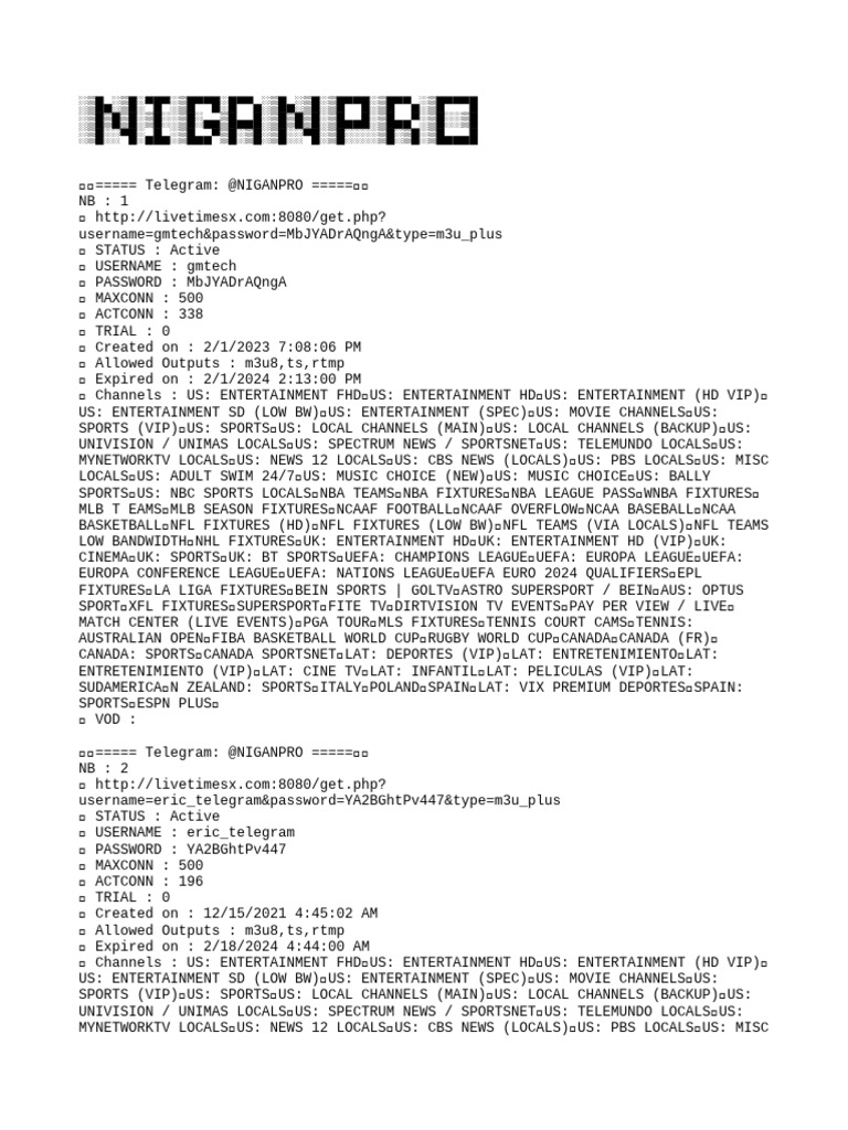 11 m3u Xtream Codes Livetimesx | PDF | Premier League | Telemundo