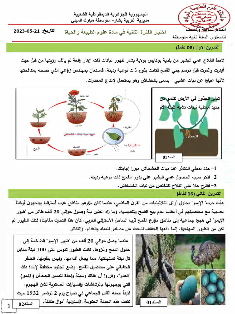 Dzexams 2am Sciences Naturelles 513383 | PDF | Technology & Engineering