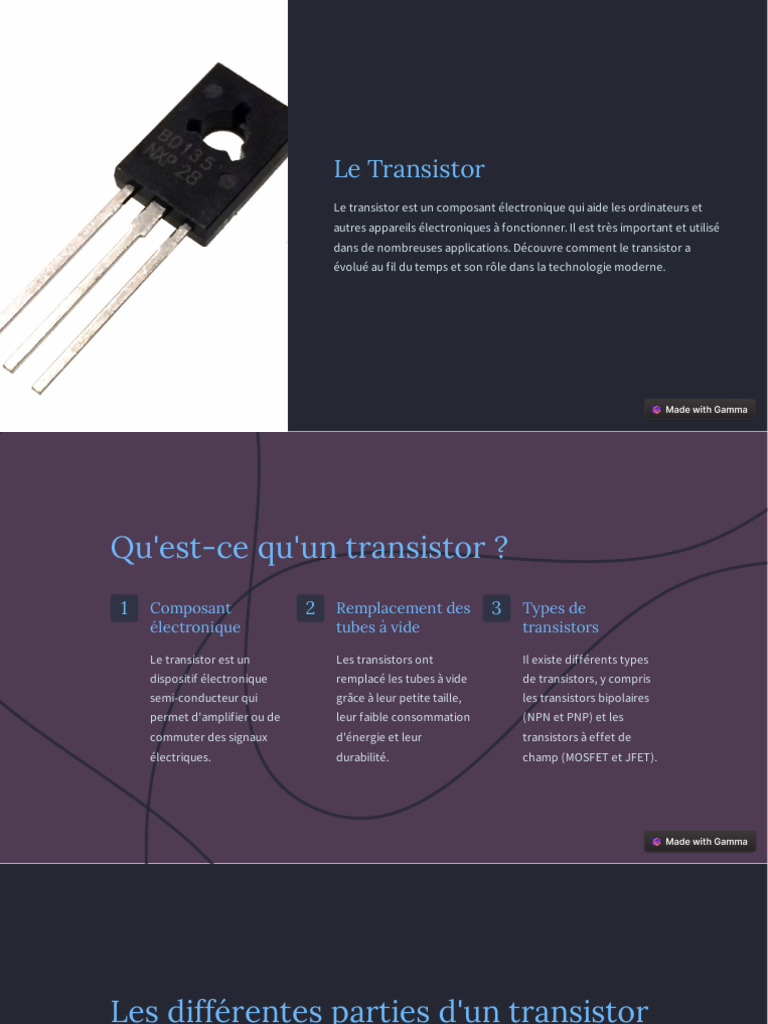 Rôle et Évolution des Transistors | PDF | Transistor | Électronique