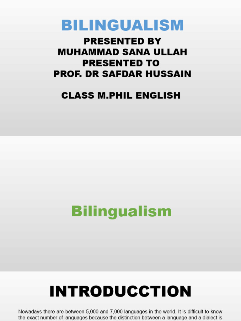 Bilingualism (SanaUllah | PDF