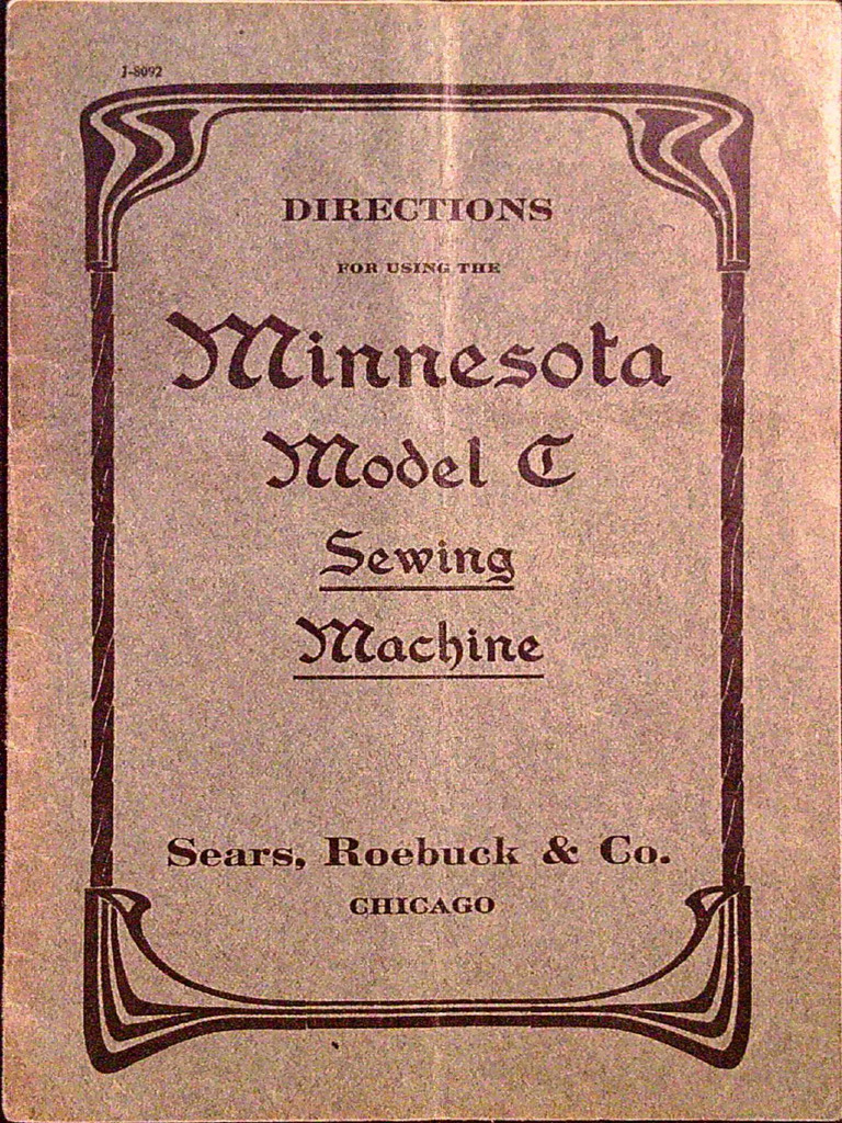 Minnesota (Davis) Model C Sewing Machine Instruction Manual | Download ...