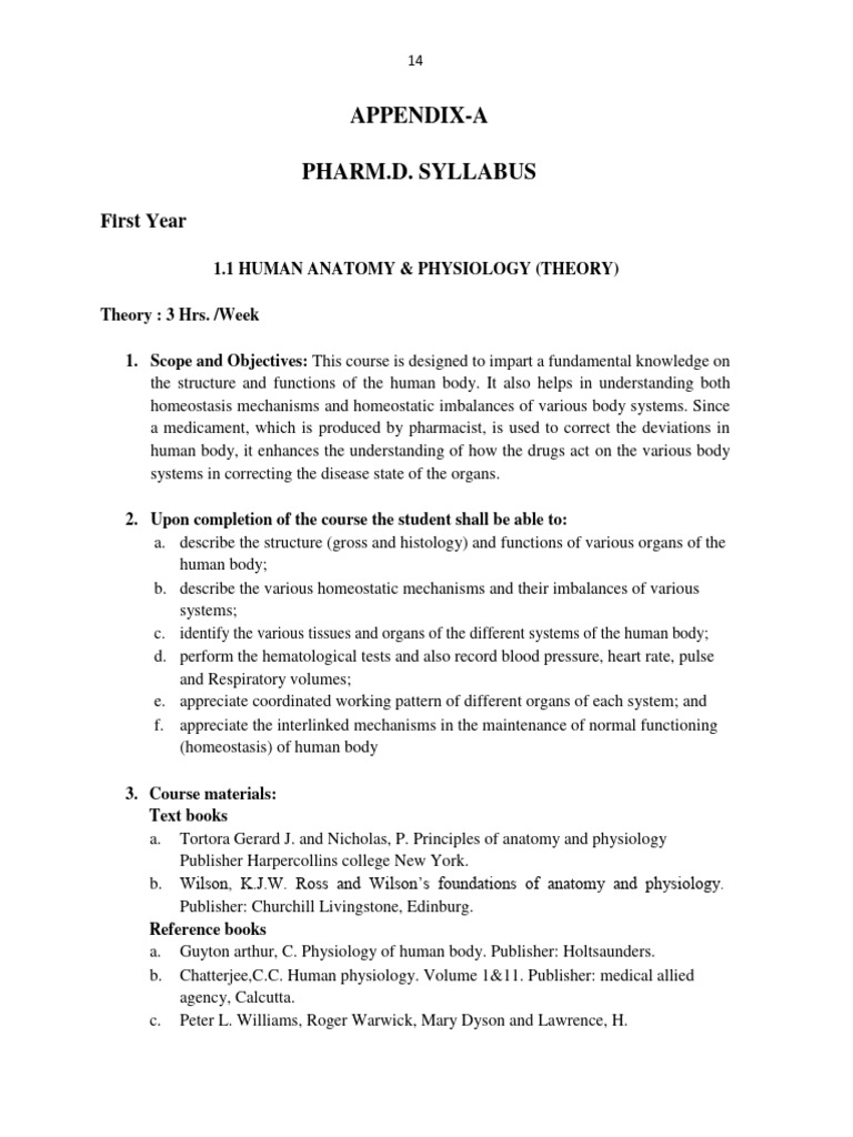 PharmD Revised A Syllabus | Download Free PDF | Metabolism | Chemical ...