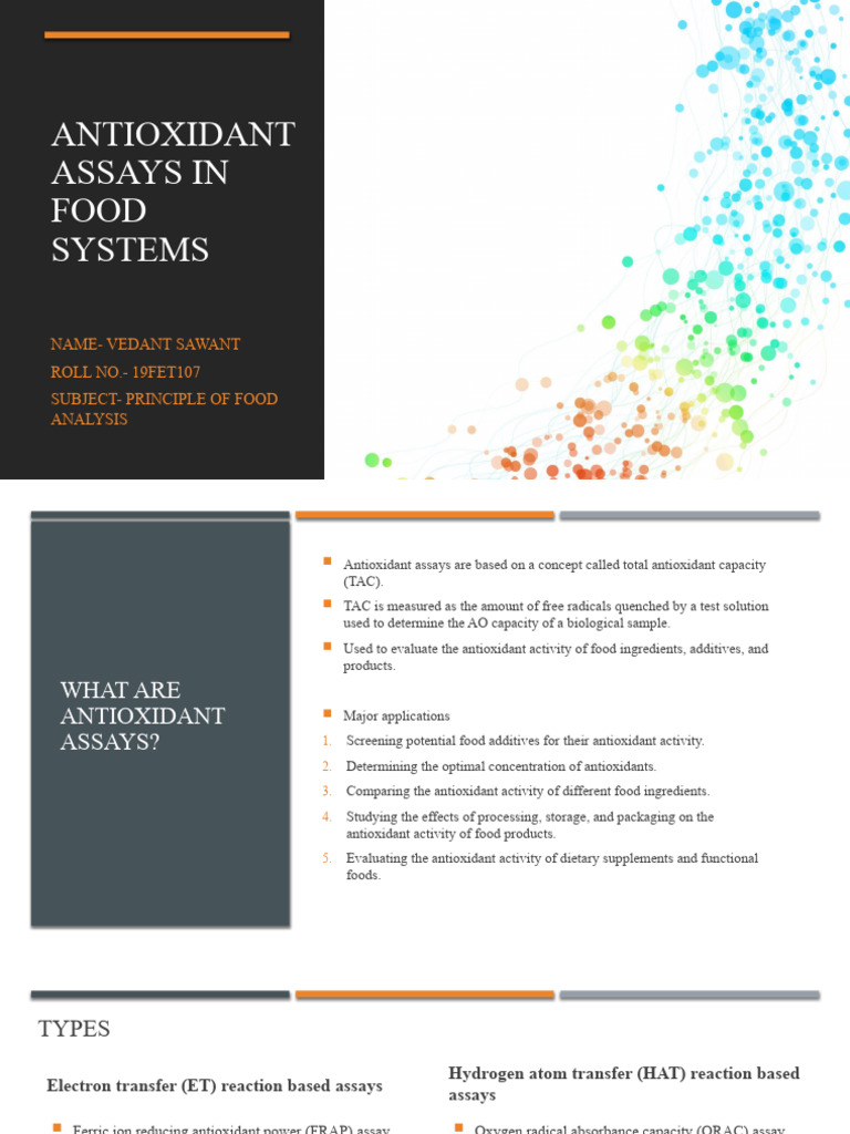 19FET107 - Antioxidant Assays in Food Systems | PDF | Antioxidant ...
