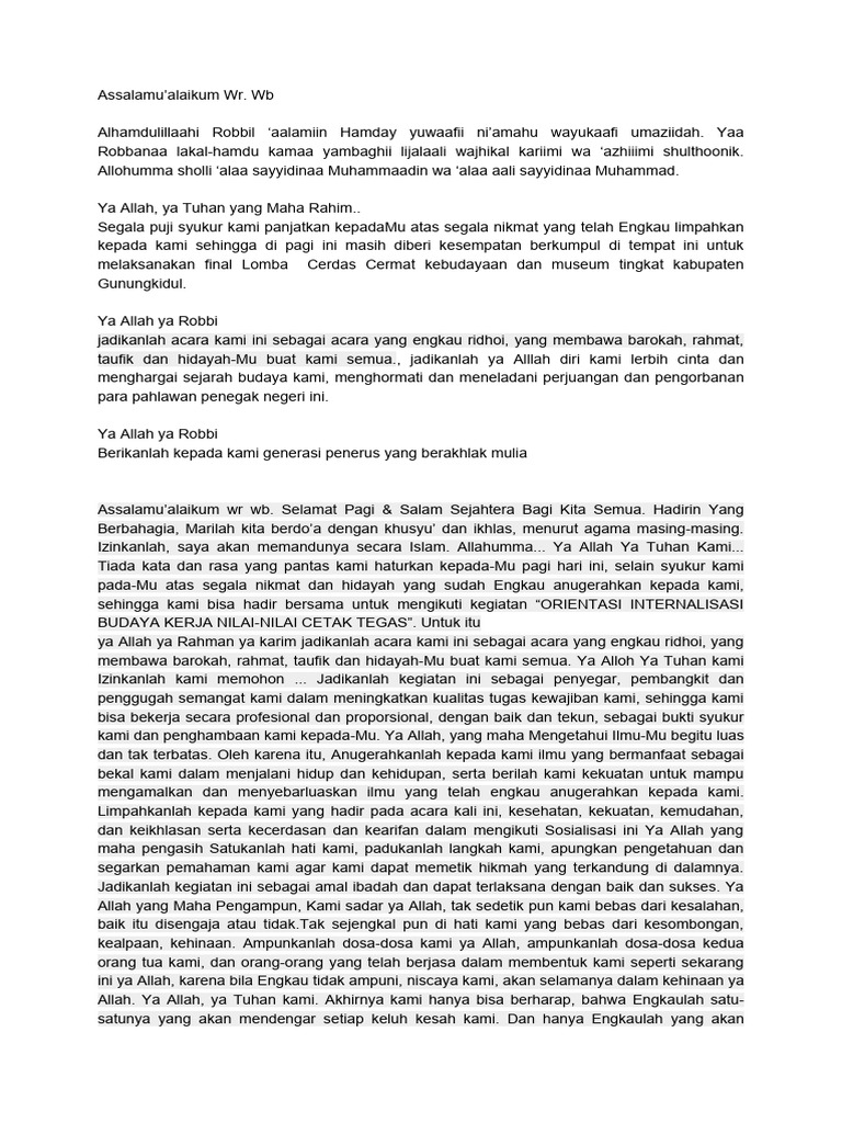 Doa Untuk Lomba | PDF