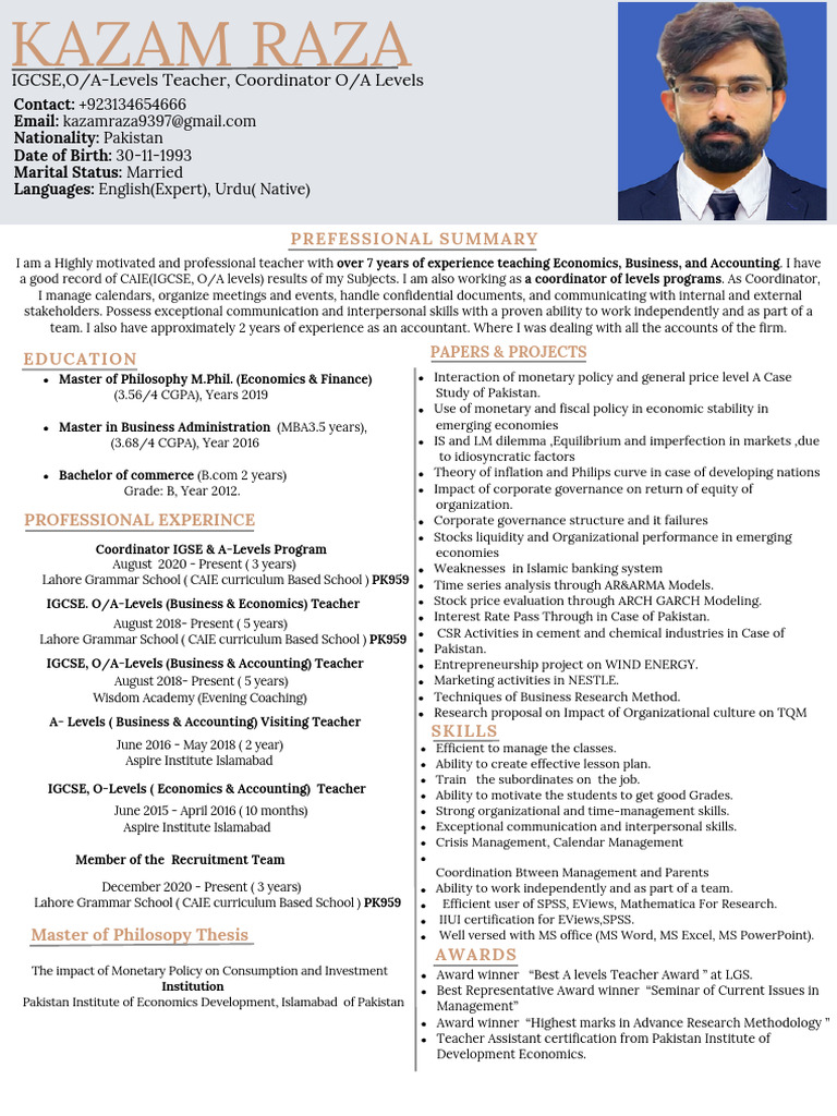 Kazam Raza CV 3 | PDF