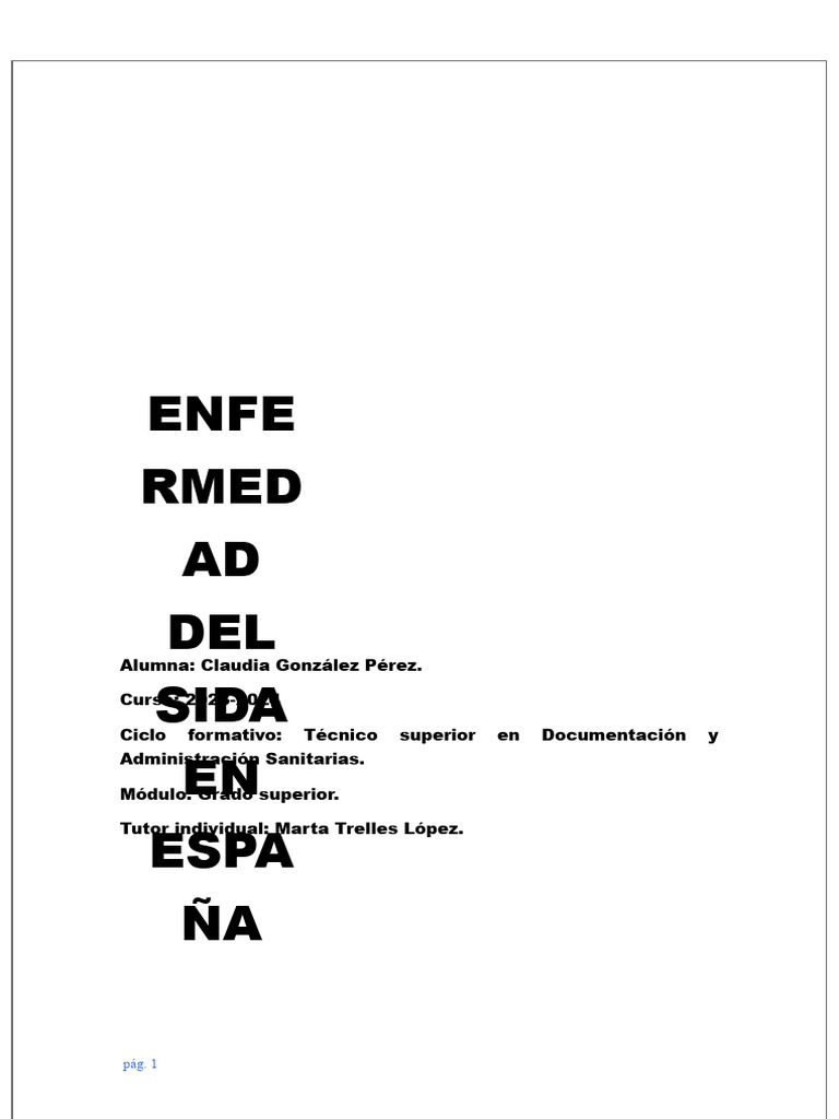 Proyecto de La Enfermedad Del SIDA en España | PDF | VIH / SIDA | VIH