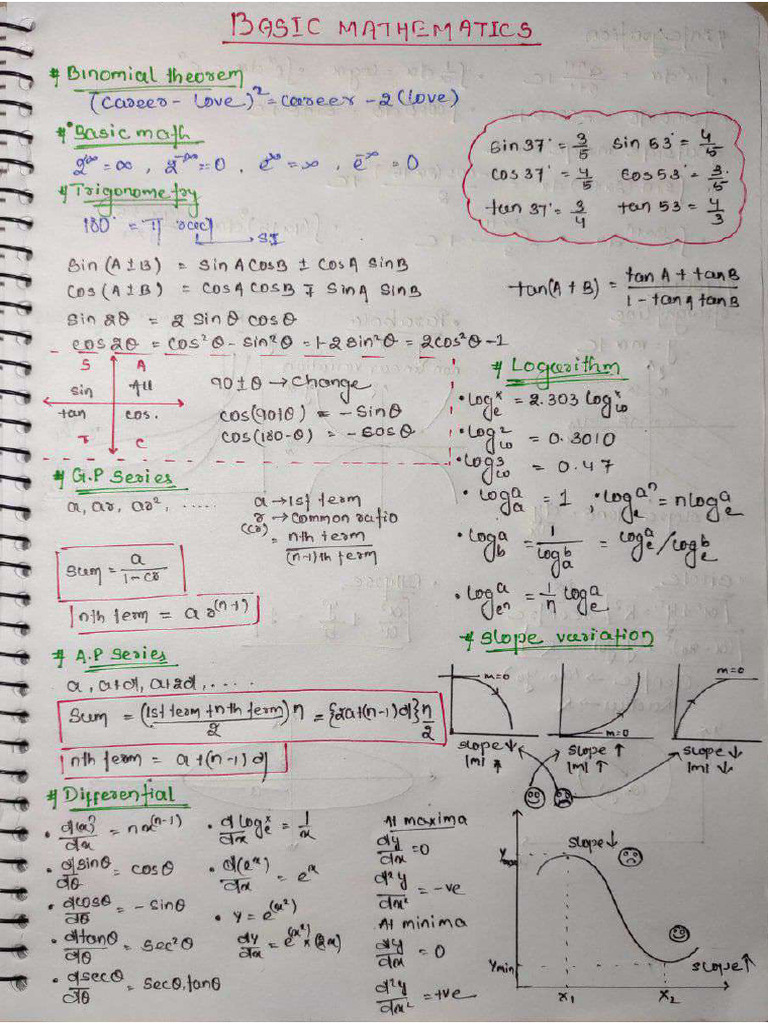 Basic Mathematics Physics Quick Revision Sheets | PDF