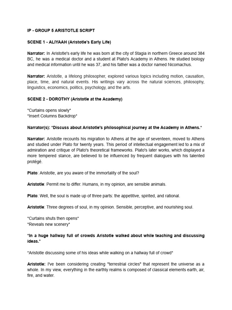 Ip Aristotle Script | PDF
