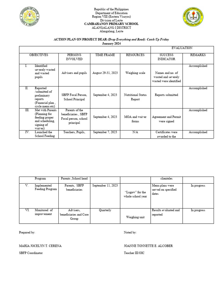 Catch-Up Friday Action Plan | PDF Catch-Up Friday Action Plan | PDF