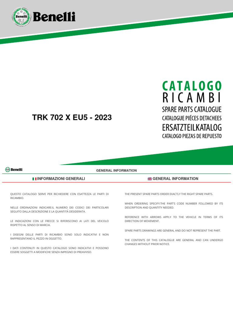 TRK702X Spare Parts Catalogue 2023 Web | PDF