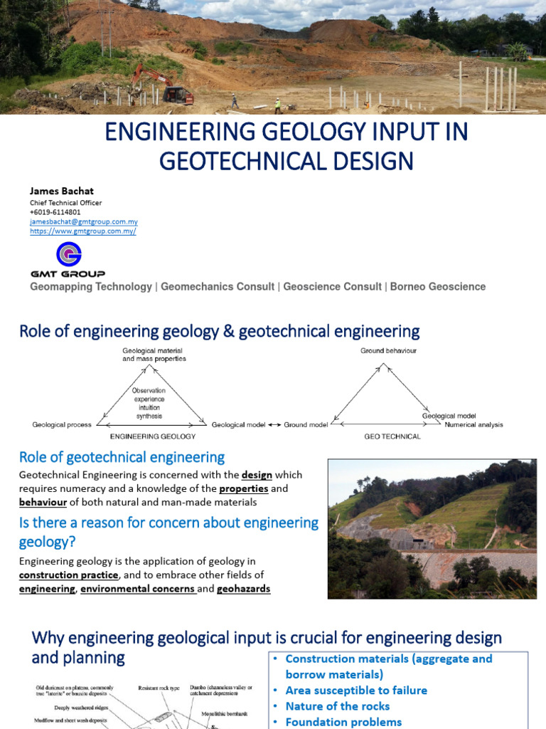 Engineering Geology Input in Geotechnical Design | PDF