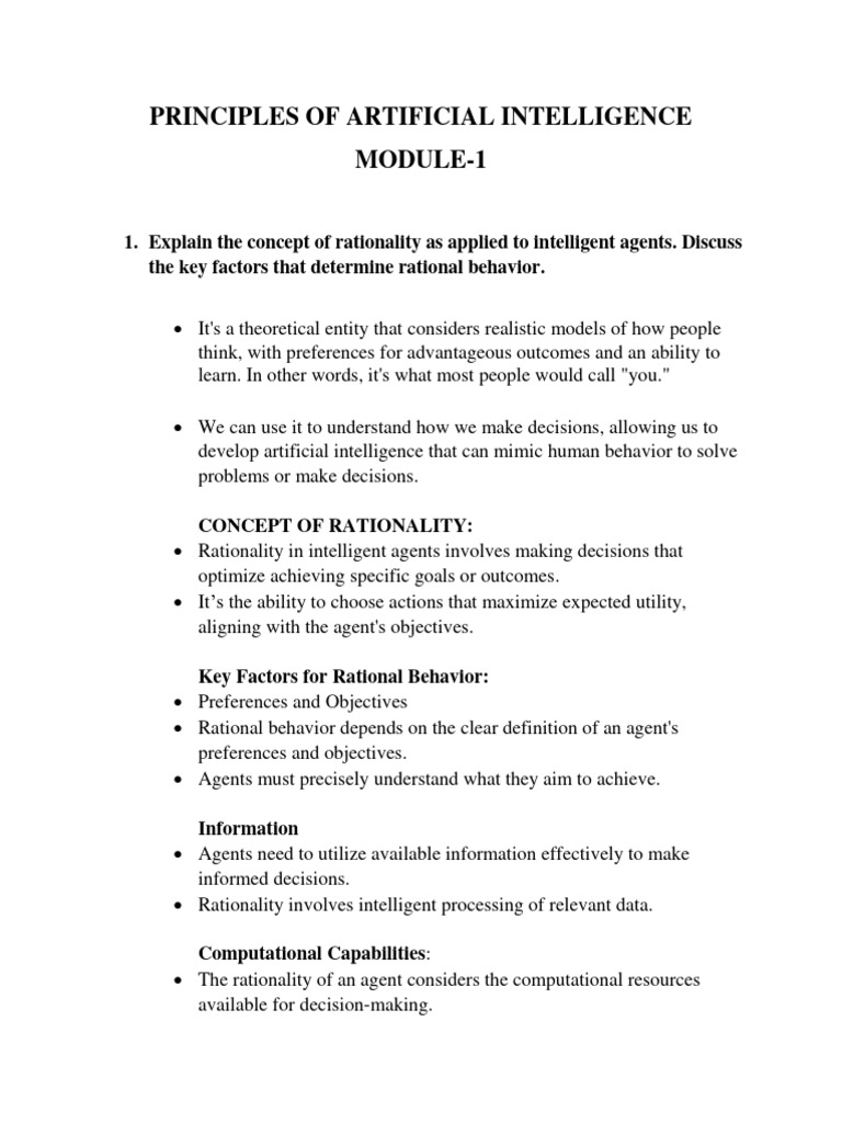 AI Rationality and Agent Types | PDF | Artificial Intelligence ...