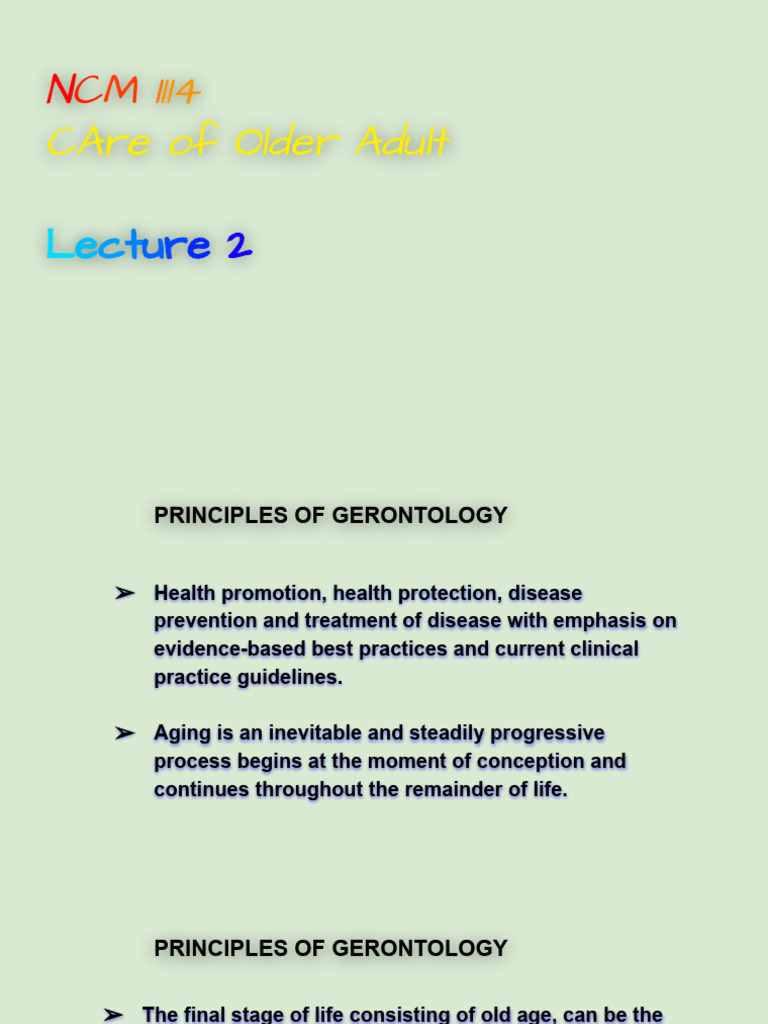 Principles of Gerontological Nursing | PDF | Self-Improvement