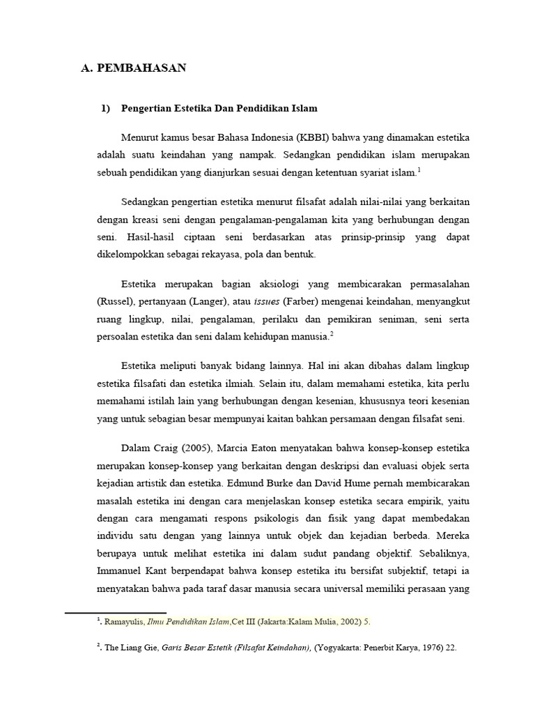 Makalah Estetika Dan Pendidikan | PDF