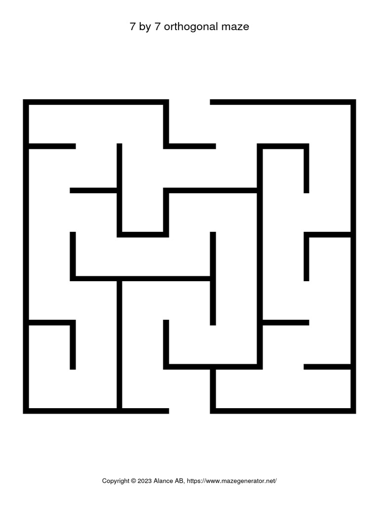 7 by 7 Orthogonal Maze | PDF