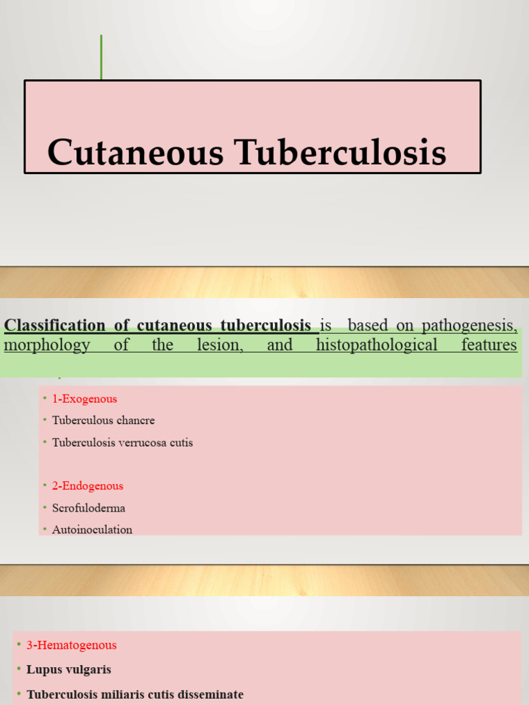 Cutaneous Tuberculosis | PDF