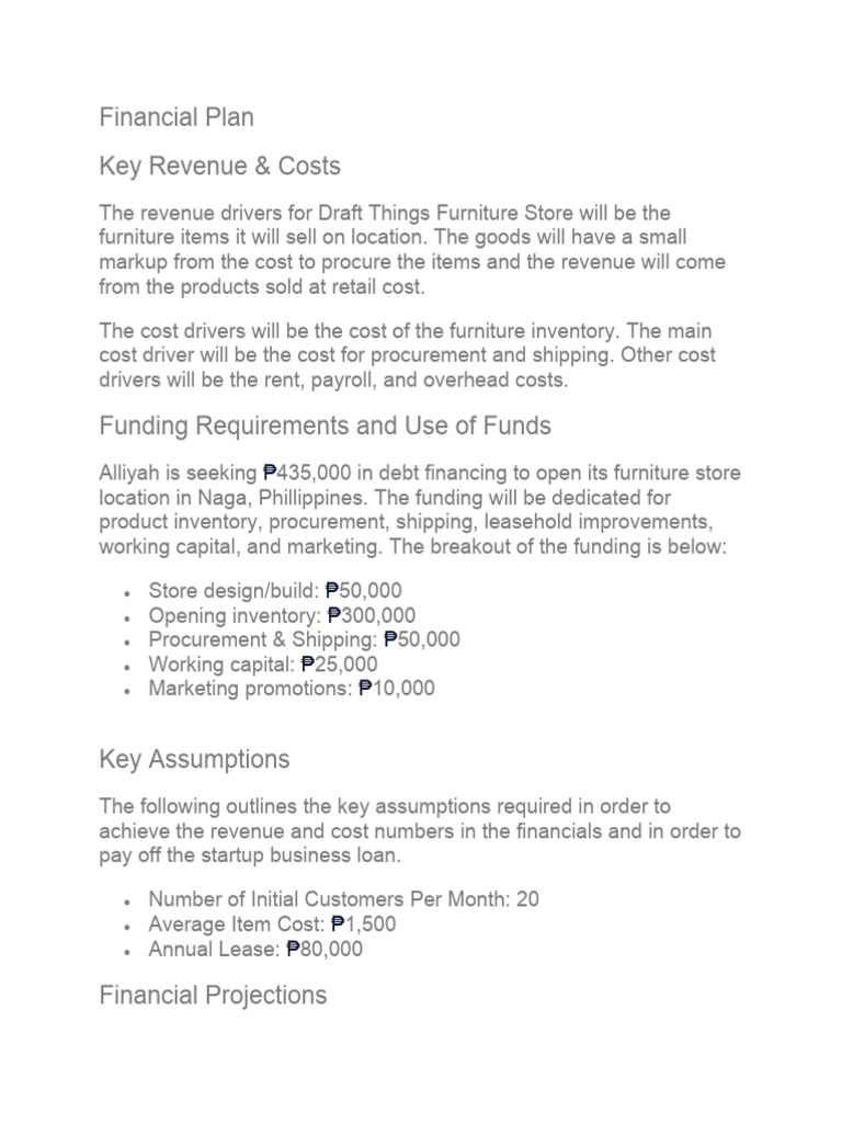 Financial Plan | PDF
