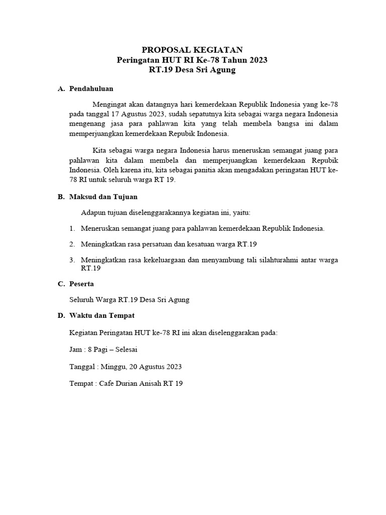 Proposal rt.19 | PDF