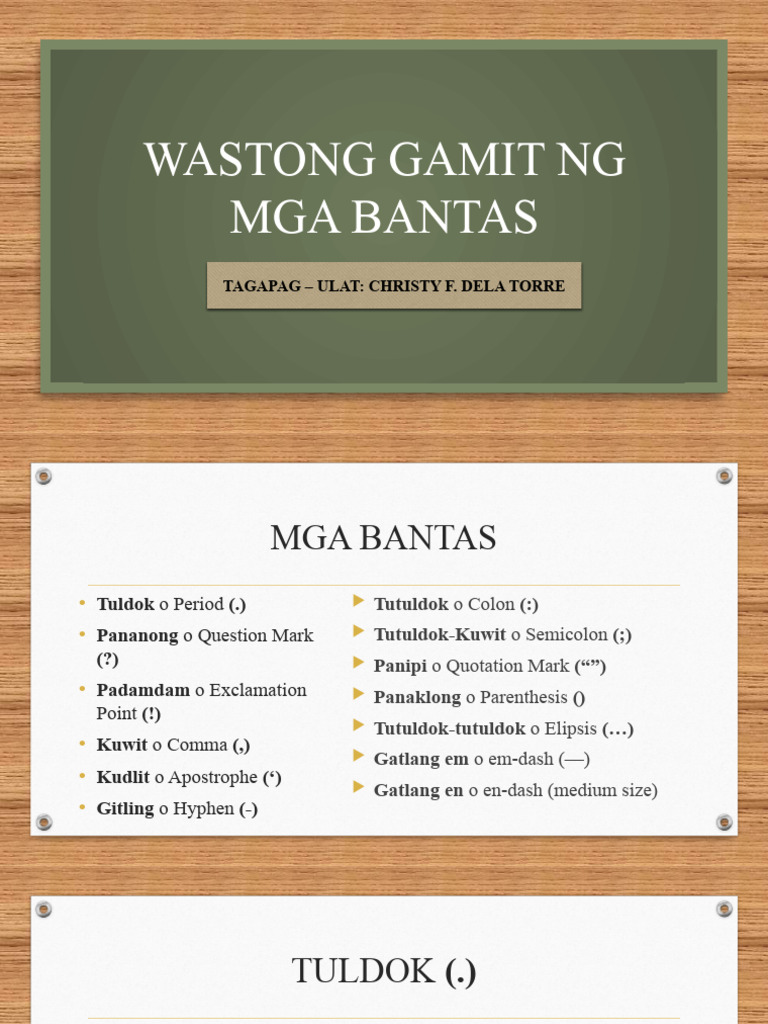 433409086 Wastong Gamit Ng Mga Bantas | PDF
