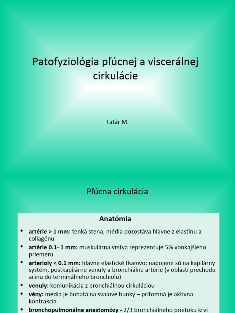 01PF Plucnej A Visceralnej Cirkulacie 2017 | PDF