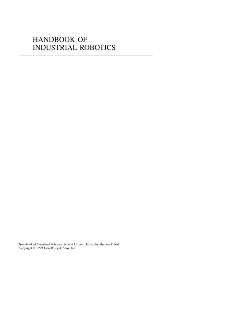 Handbook of Industrial Robotics - 1999 - Nof - Front Matter | PDF | Robot | Robotics