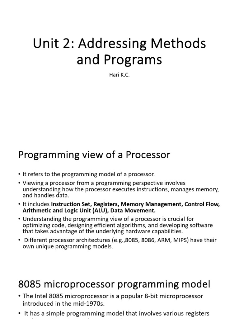 CH3 + Ch 4 Updated UNit 2 addressing methods and | PDF | Subtraction | Central Processing Unit