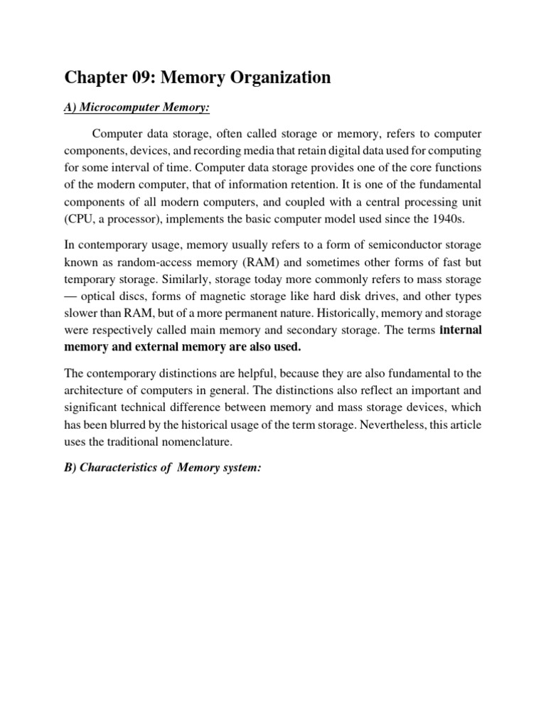 Chapter 09 Memory - Coa KU | PDF