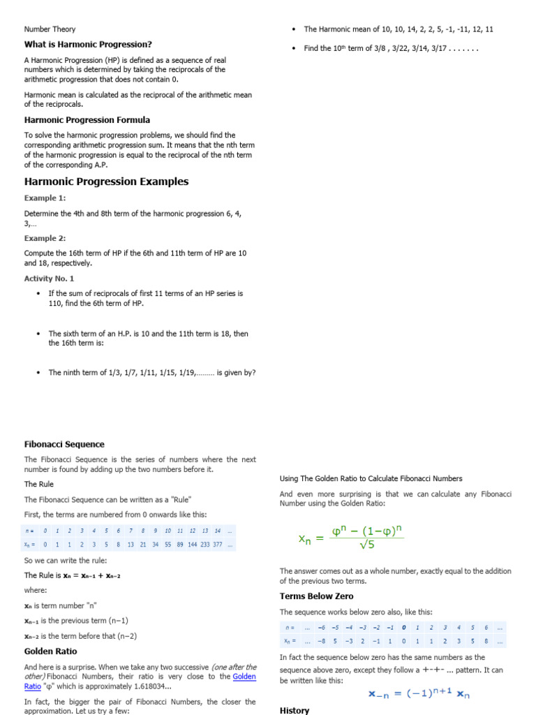 Number Theory 2 | PDF | Numbers | Mathematical Concepts