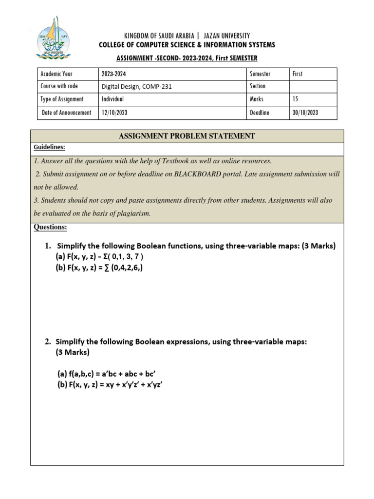 Assignment-2 - Digital Design | PDF