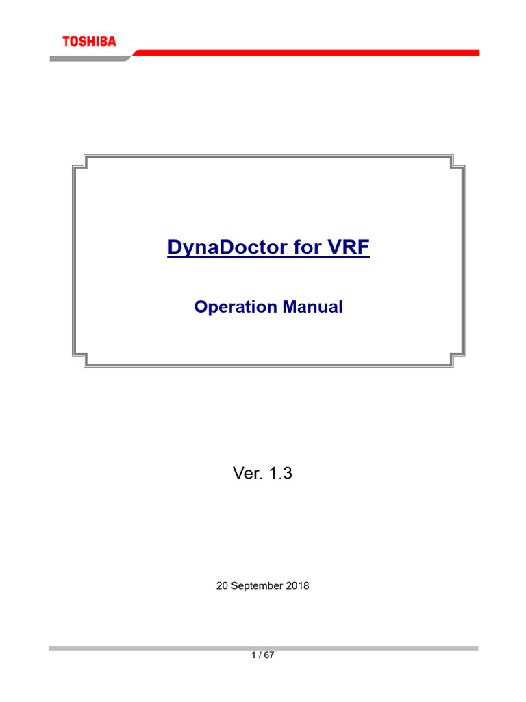 DynaDoctor - For - VRF - Operation - Manual v1.3 | PDF | Computer File | Button (Computing)