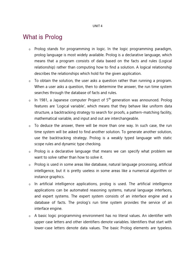 Module-4-Prolog Material | PDF
